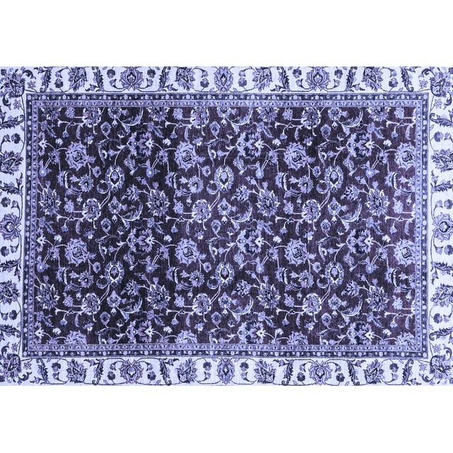 Ahgly Company Machine Washable Indoor Rectangle Abstract Blue Modern ...