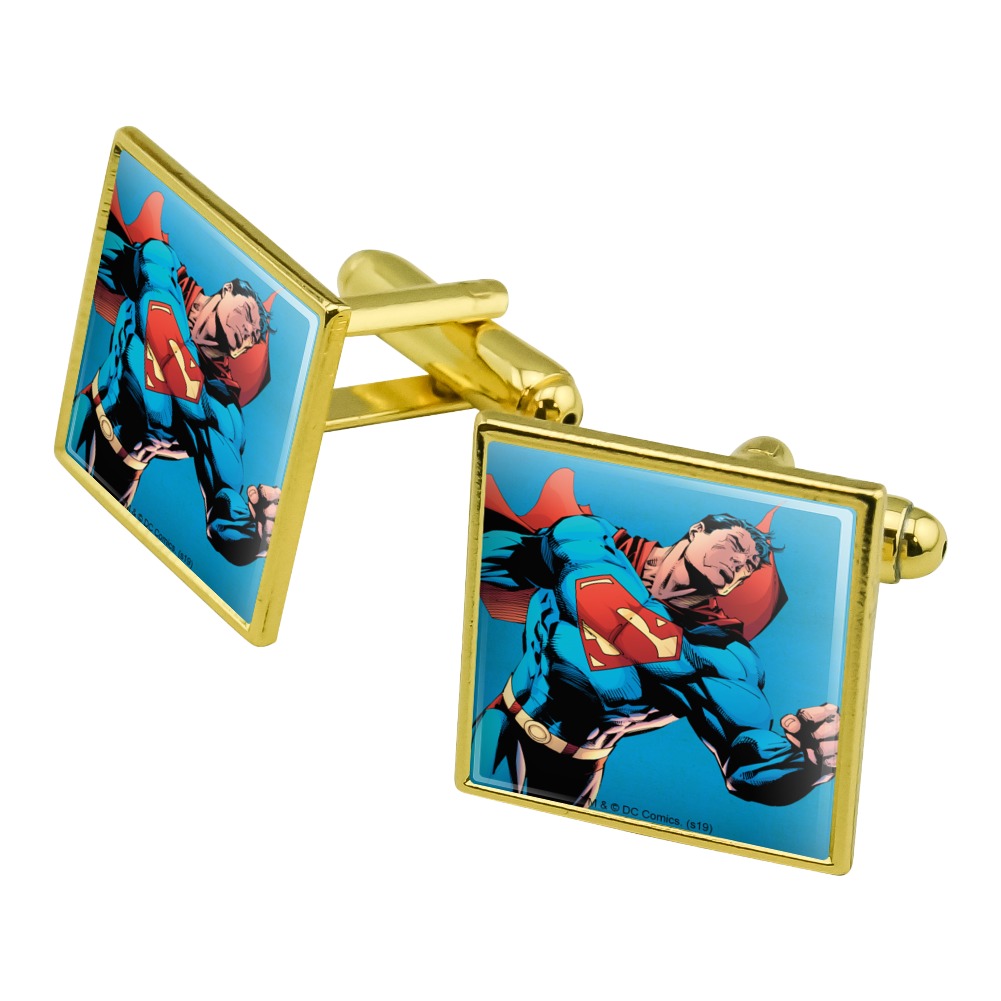Superman Character Square Cufflink Set - Silver or Gold - Walmart.com