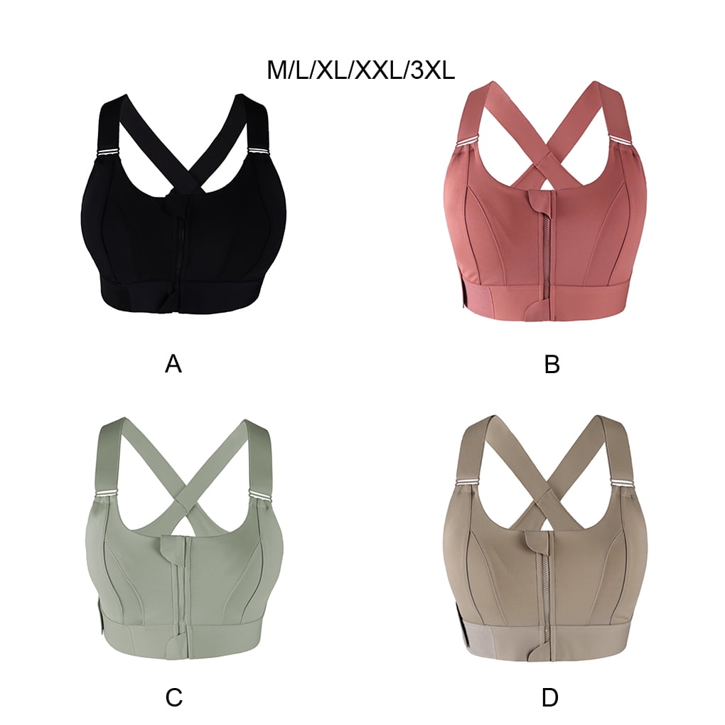 Click here for Ruiboury Front Zipper Sports Bra Comfortable Compr... prices