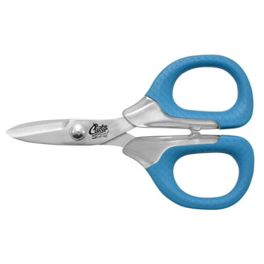 Cuda Micro Scissors, 3", Titanium Bonded, Serrated Blades, Blue ...