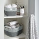 Simplify 2-Tone Decorative Medium Storage Basket in Grey - Walmart.com