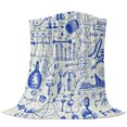 Abstract Physics Formula Fleece Throw Blanket Equations Blue Pattern ...