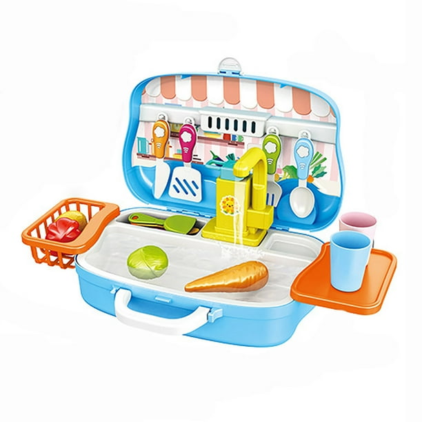 SYNPOS Pretend Play Food Set with Dishes, Cookware, Vegetables, Mini ...