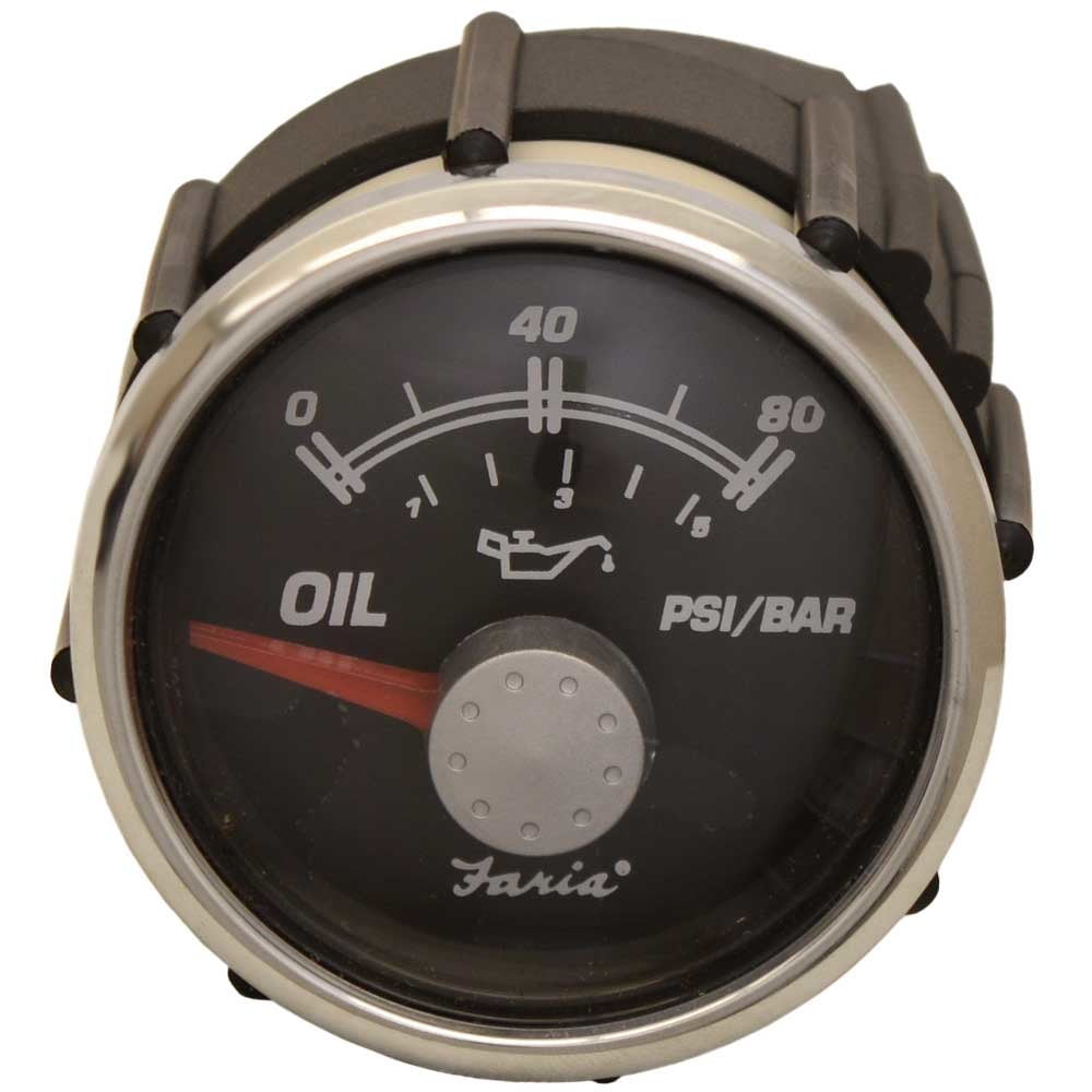 Faria Boat Oil Pressure Gauge GPBC045A | 2 Inch Silver Black - Walmart.com