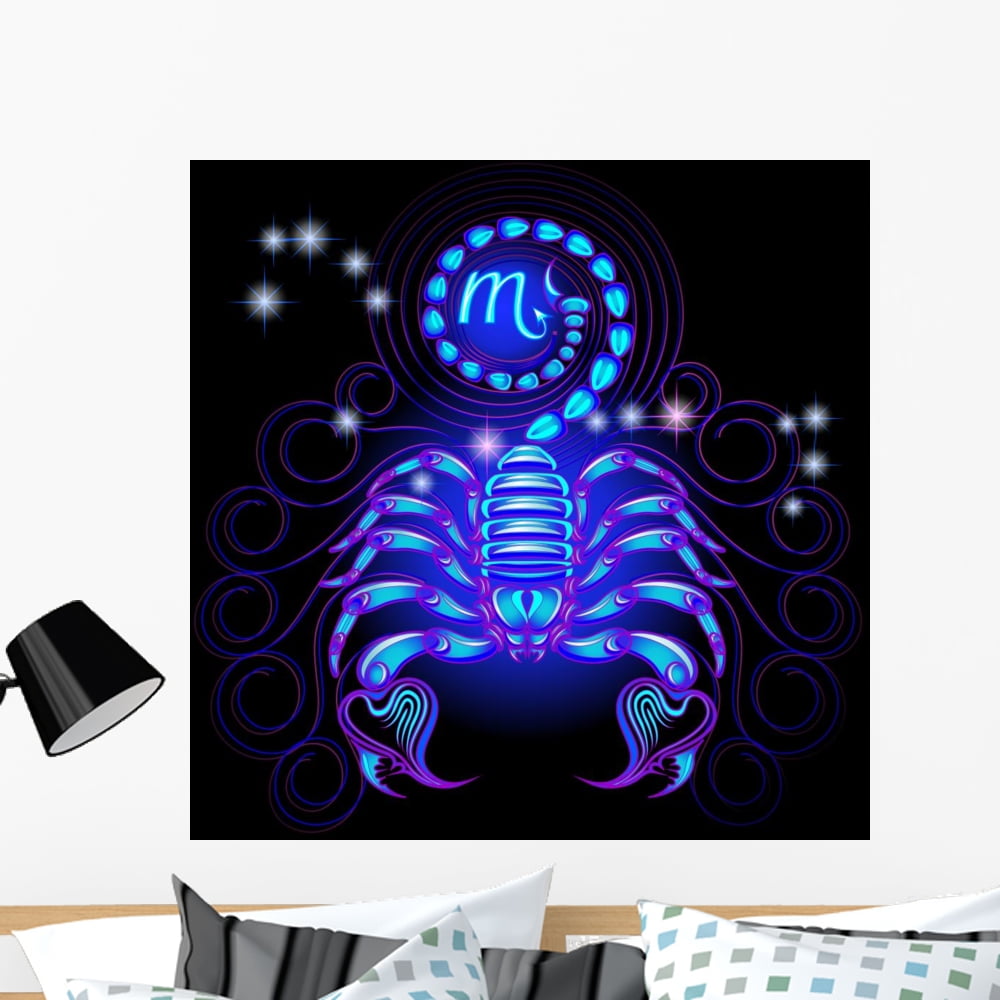 Neon Signs Zodiac Scorpio Wall Mural by Wallmonkeys Peel and Stick ...