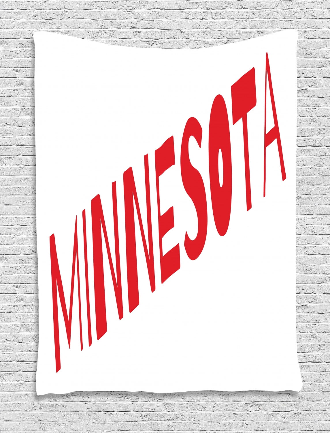 Minnesota Tapestry, Diagonally Aligned Lettering of Minnesota with ...