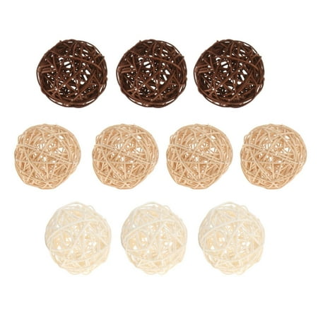 10x Decorative Rattan Balls Home Decoration Centerpiece Bowls Orbs Vase ...