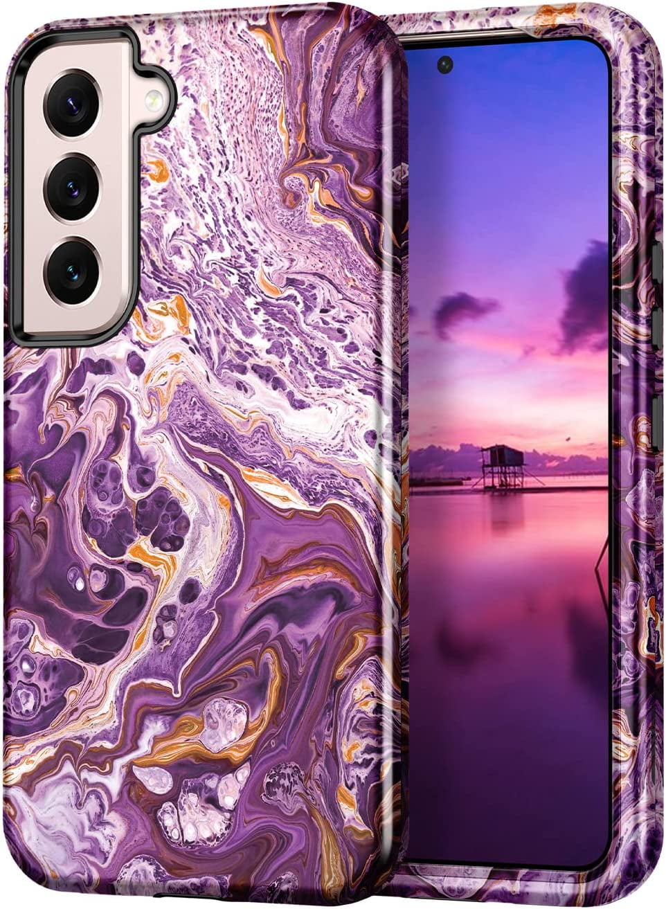 CASEFIV for Samsung Galaxy S22+/S22 Plus 5G Case,Marble Pattern Heavy ...