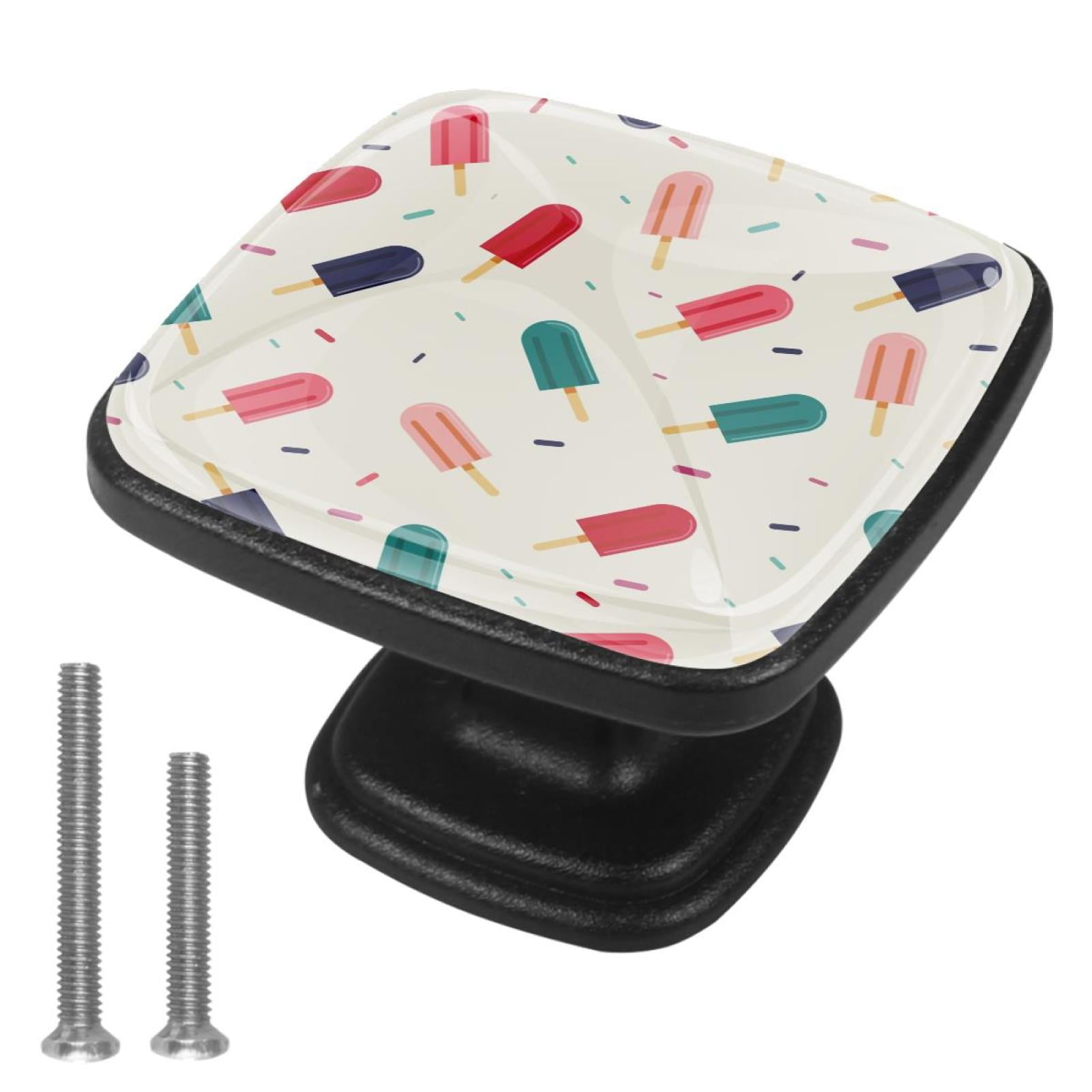 4 Pcs Cabinet Handle Drawer Pulls Summer Ice Cream Knobs with Screws ...