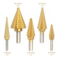 Yougfin Step Drill Bit Set-5 Pcs HSS Titanium Coated Step Drill Bits ...