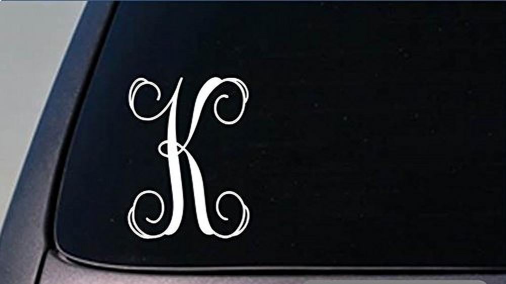 Monogram K vine initial *I356* 6 inch tall Sticker decal letters gift ...