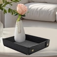 Black PU Leather Jewelry Valet Tray Foldable Leather Necklace Storage ...