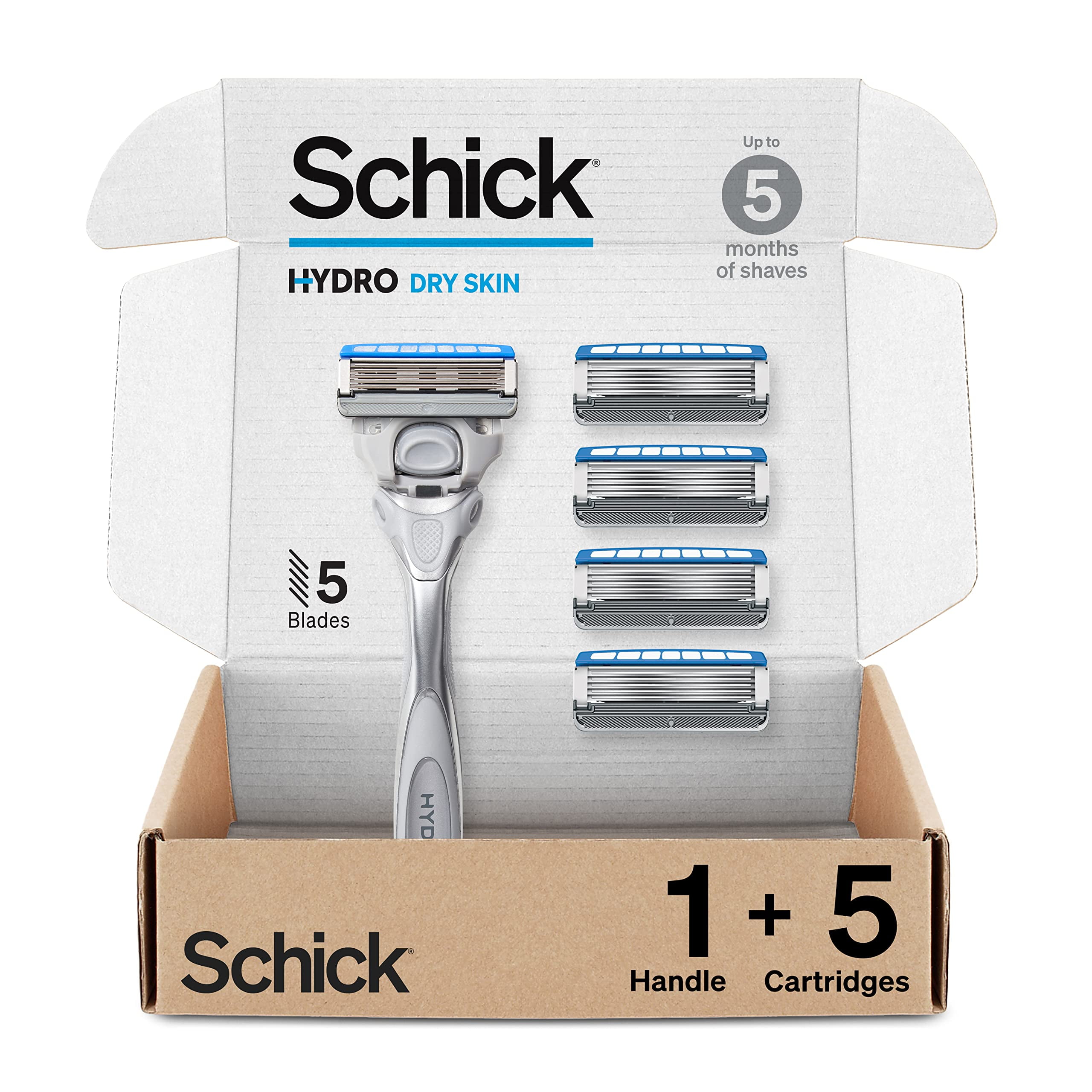 Razor Schick Hydro Dry Skin para hombre con 5 hojas de afeitar | Bodega ...