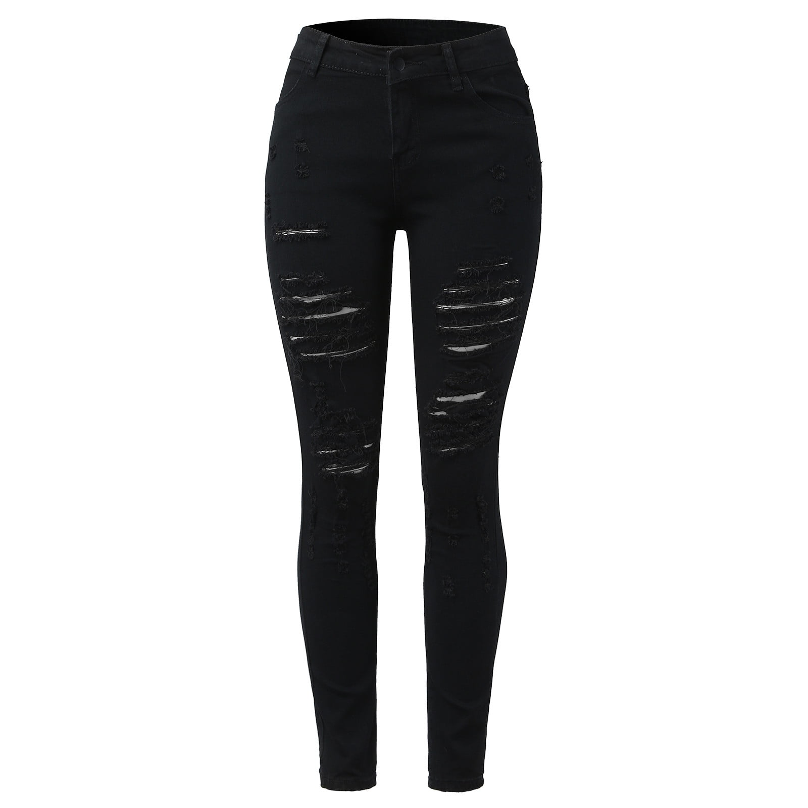 Jeans for Teen Girls High Rise Slim-Leg Loose Jeans Solid Black S ...