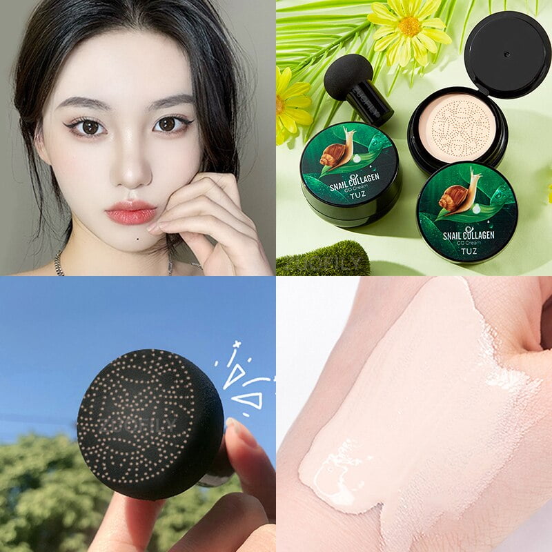 TUZ Snail Collagen CC Cream Mushroom Head Cushion Foundation Concealer ...
