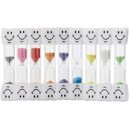 HTCM 9Pcs 2 Minute Tooth Brushing Sand Timer Set for Kids Teens Adluts ...
