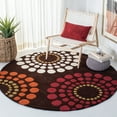 SAFAVIEH Soho Louise Polka Dots Wool Area Rug, Brown/Multi, 6' x 6 ...