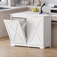 Double Tilt Out Trash Can Cabinet, Wooden Farmhouse Kitchen Garbage Bin ...