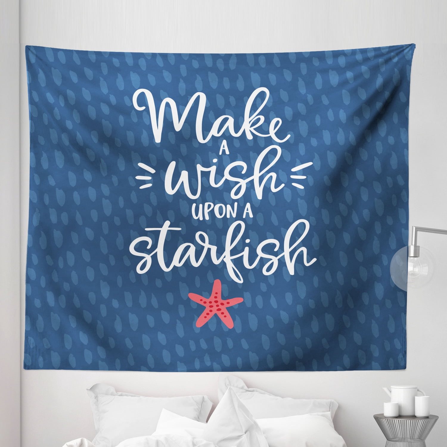 Saying Tapestry, Nautical Themed Make a Wish upon a Starfish Text ...