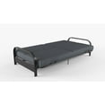 Mainstays Metal Arm Futon, Black Metal Frame with Grey Mattress ...