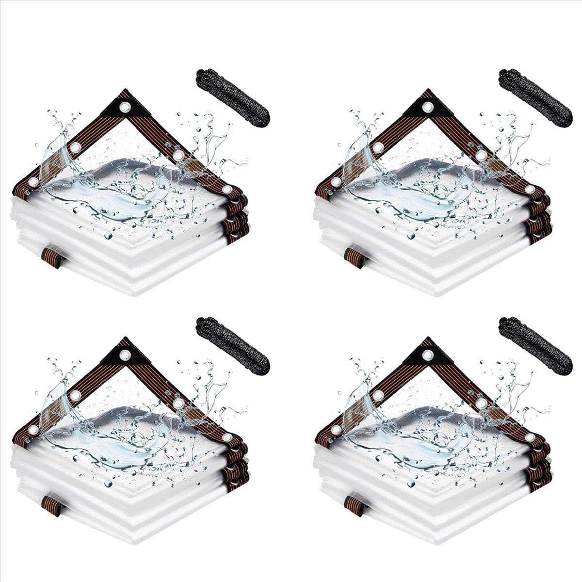 Click here for Unbranded 4pcs 6.6x6.6 Ft Clear Waterproof Tarps... prices