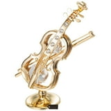 Matashi 24K Gold Plated Violin on a Stand Ornament with Genuine ...