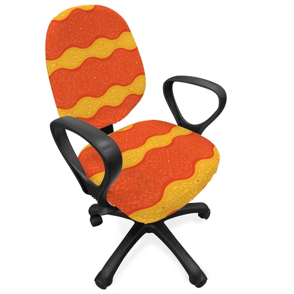 Abstract Office Chair Slipcover, Repetitive Victorian Style Ornaments ...