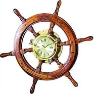 Nagina International Nautical Time Tide Clock On Premium Wooden Base ...