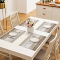 Brown Gray Placemats Set of 2, White Gradient Rustic Striped Minimalist ...