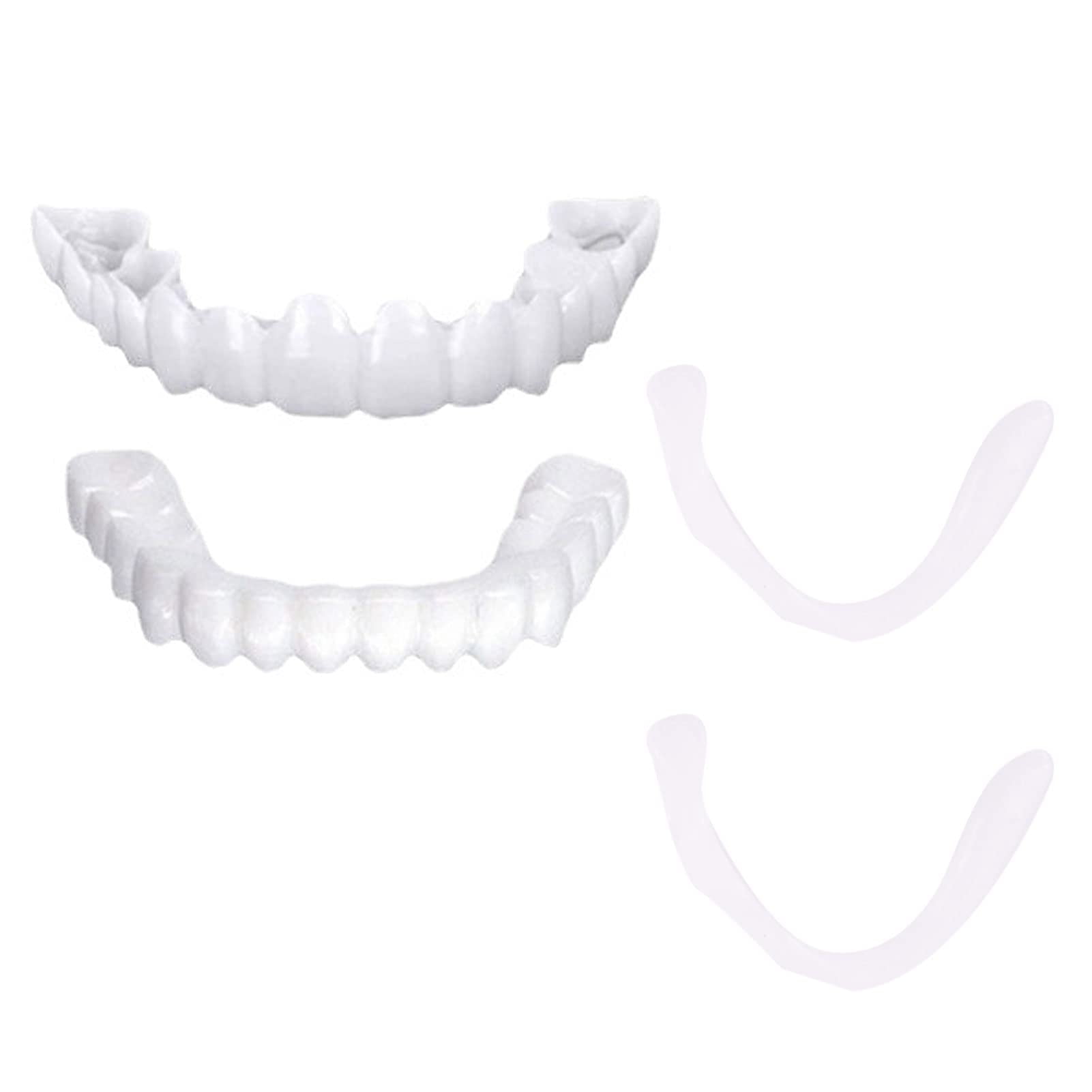 1 par de prótesis de dientes falsos, dientes temporales artificiales ...