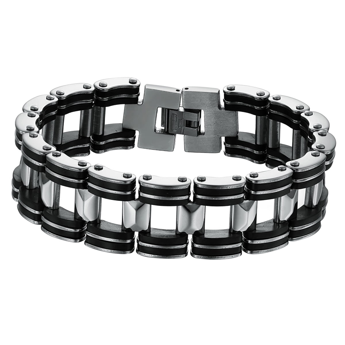 Click here for Oulii 1pcs Mens Stainless Steel Bracelet Black Sim... prices