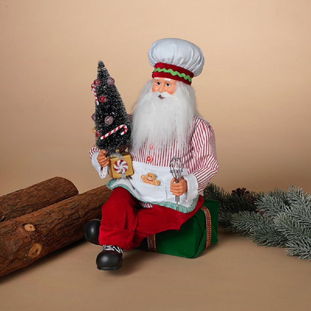 Holiday Chef Santa Claus Sitting on Gifts 14.5 Inch New - Walmart.com ...