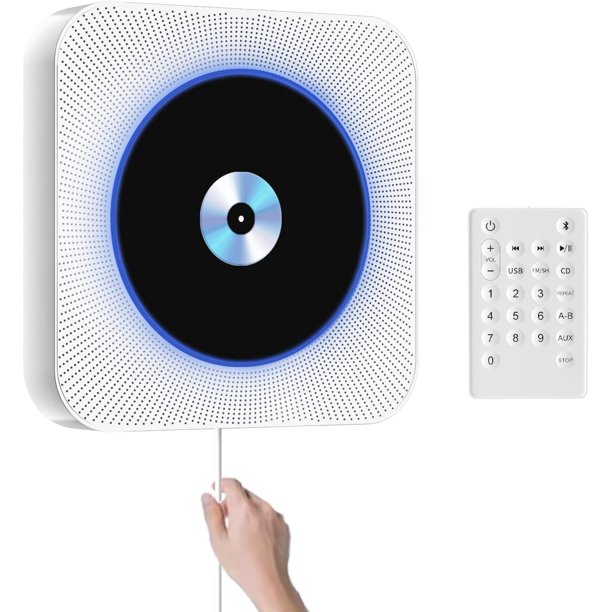 Bluetooth CD Player, Wall Mountable CD Player with Speakers, CD Player ...