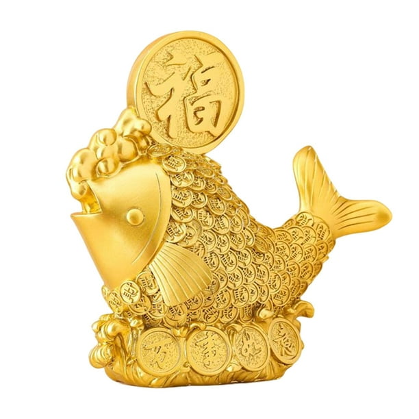 Resin Chinese Fish Statue, Animals Fish Figurines Collection Sculpture ...