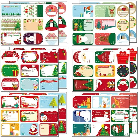 108 Count Christmas Self Adhesive Gift Tags Stickers - Gift Name Tag ...