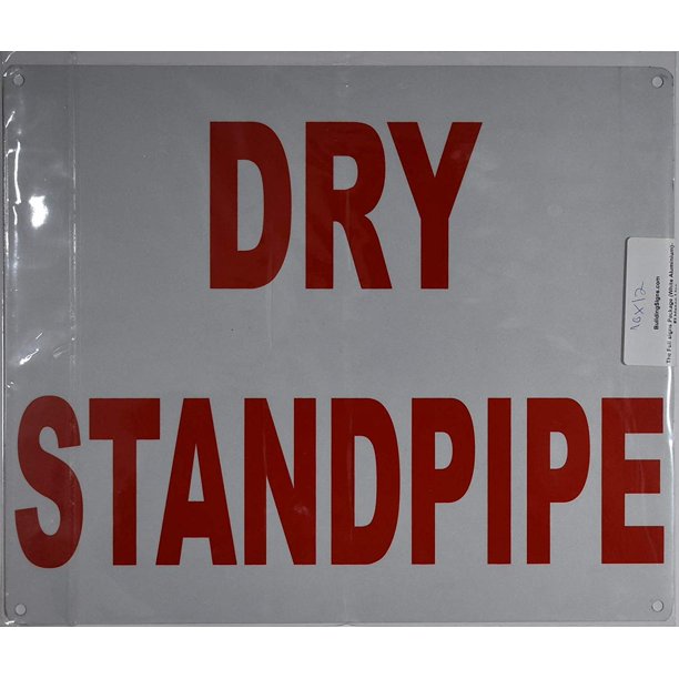 Dry Standpipe Sign (White, Reflective, Aluminium 10x12) - Walmart.com