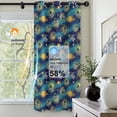 Astronaut and Starry Sky Blue Pattern Blackout Curtains,Triple Weaved ...