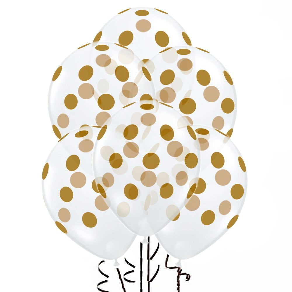 PMU Polka Dot Balloons Party-Tex 11in Premium Latex Crystal Clear with ...