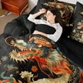 Aikeke Magical Dragon Full Size Bedding Sets 7 Pieces, Japanese Style ...