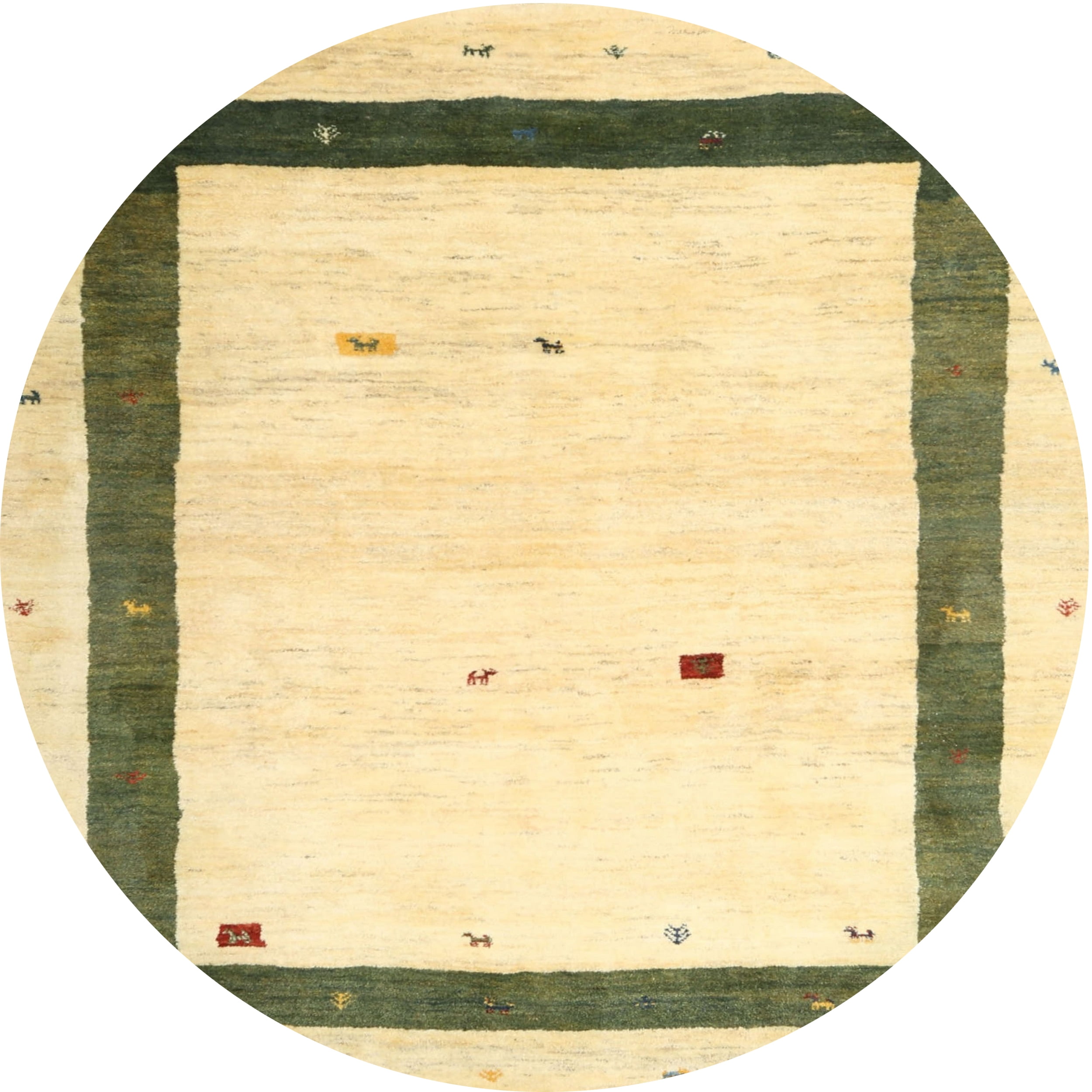 Ahgly Company Indoor Round Contemporary Copper Green Solid Area Rugs, 6 ...