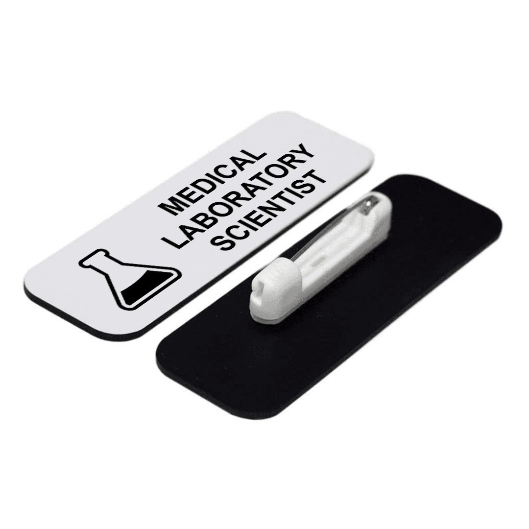 Medical laboratory scientist 1 x 3" Name Tag/Badge, White, (3 Pack ...