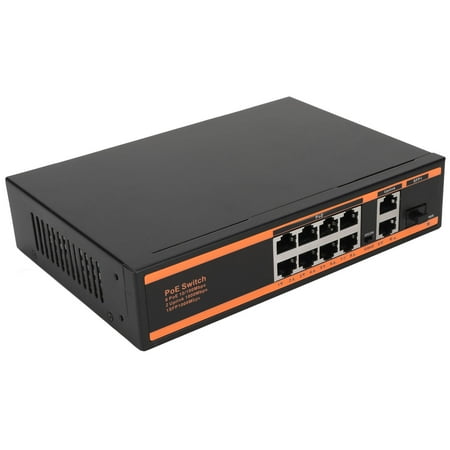 10 Port Poe Switch With 8 Port 100M , 2 Port 1000M Adaptive RJ45 Ports ...