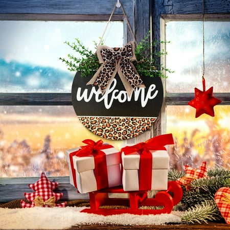 Leopard Print Welcome Sign for Front Door Outdoor Porch Outdoor Decor ...