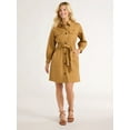 Free Assembly Women's Belted Utility Mini Dress with Long Sleeves ...
