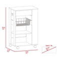 LHYY Kitchen Cart, One Drawer,Two Open Shelves,Four Casters-White/Light ...