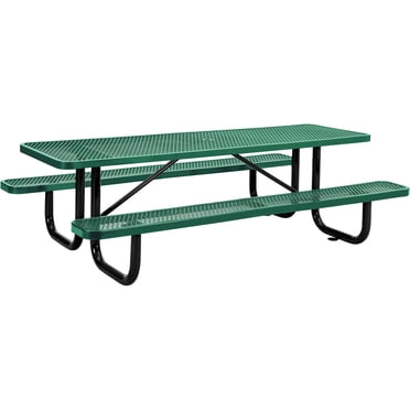 LifeYard 46 inch Expanded Metal Round Picnic Table (Green) - Walmart.com