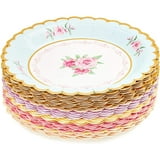 48-Pack Floral Paper Plates for Baby Shower (7 in) - Walmart.com