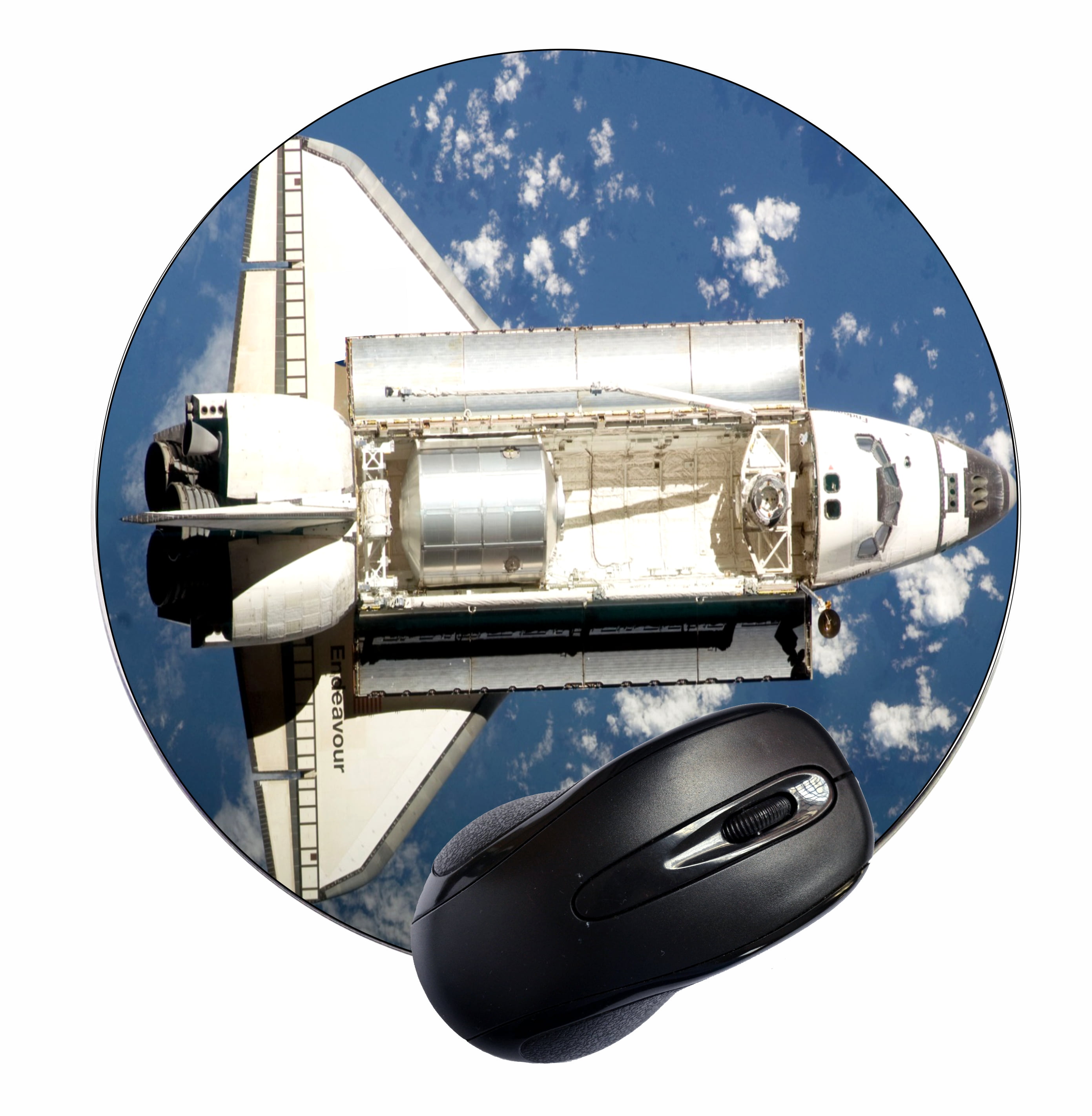 Mouse Mat Pad Mousepad Cute Desk Round Circle Mousemat Rocket Ship ...