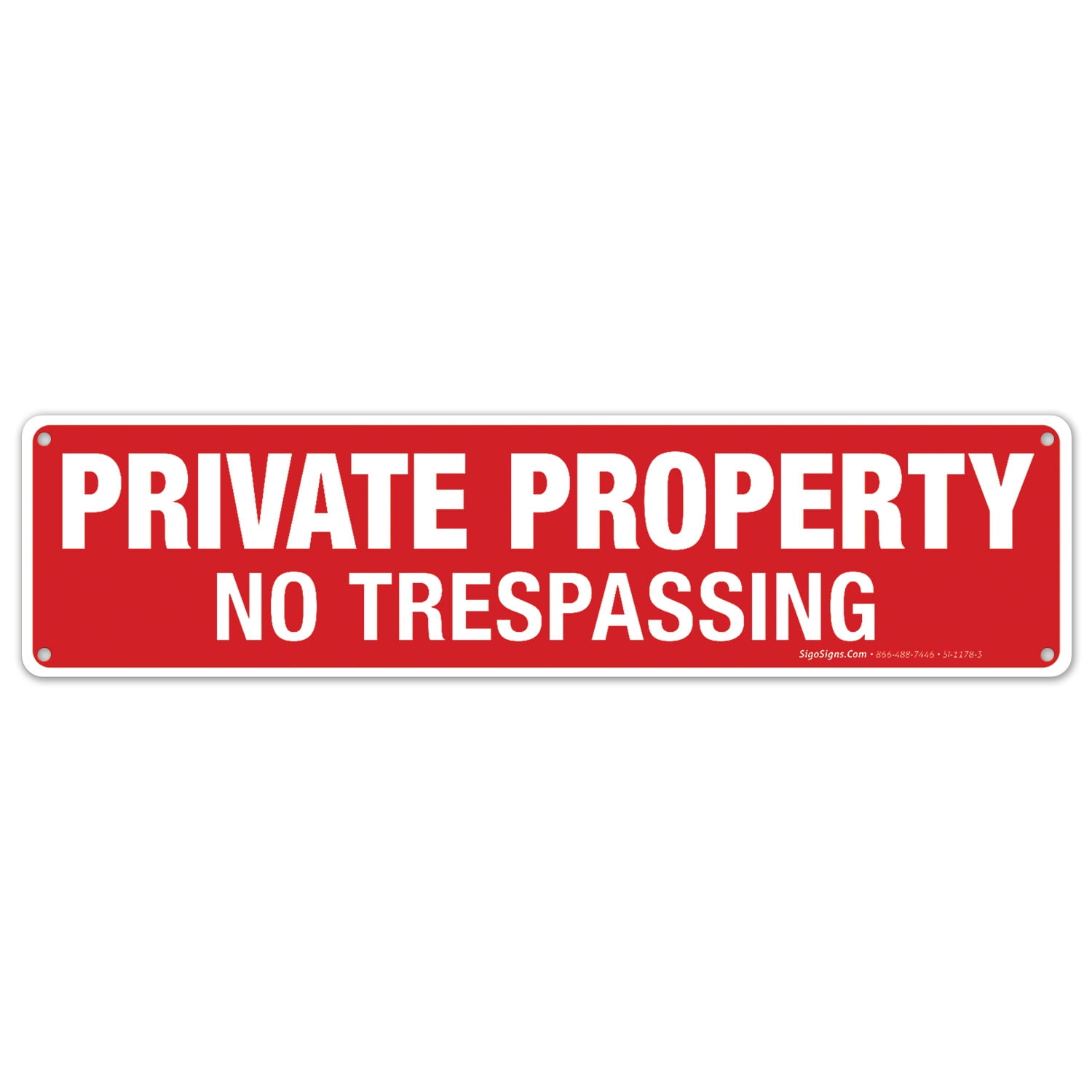 Private Property No Trespassing Sign, Rectangle Red Background Sign ...