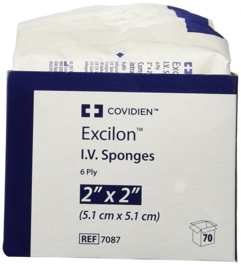 Excilon Sterile IV Sponge ''2 x 2 , 70 Count'' 2 Pack - Walmart.com